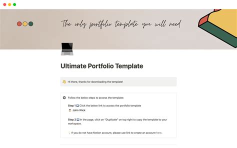 Ultimate Portfolio Template Notion Template