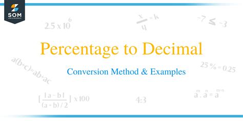 Percentage To Decimal Conversion Method Examples