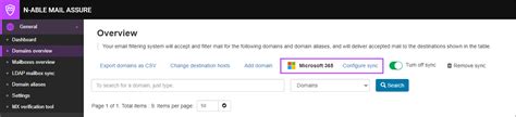 adding domains and mailboxes via microsoft 365 sync