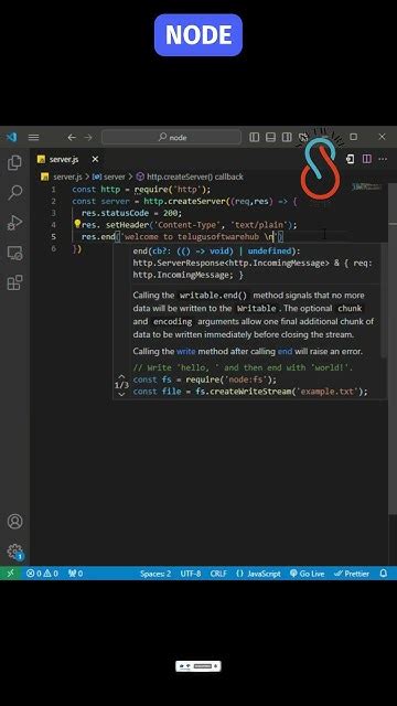 Nodejs Tip How To Set Up A Basic Server Nodejs Shorts Youtube