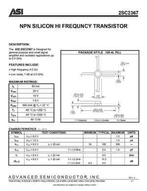 2SC2362 Datasheet and Replacement, Transistor Equivalent Finder, Cross ...