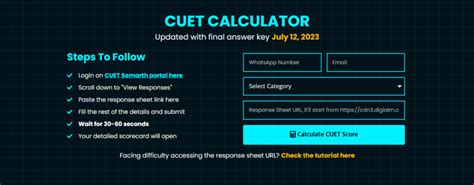 Cuet Score Calculator 2024 Portal Link Cuet Samart Ac In