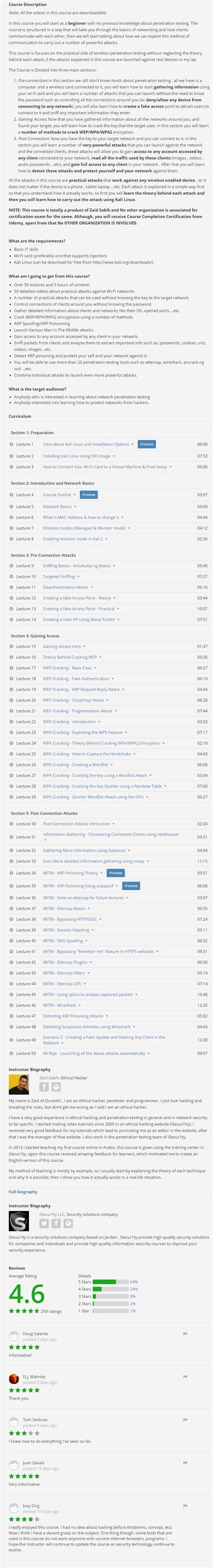 learn wi fi hacking penetration testing from scratch udemy course list