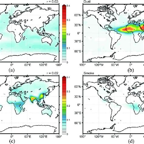 Seasonal Average Distributions Of Total Aerosol Optical Thickness In