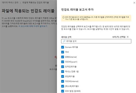 Sharepoint Online Sharepoint 사이트에 대한 데이터 액세스 관리 보고서