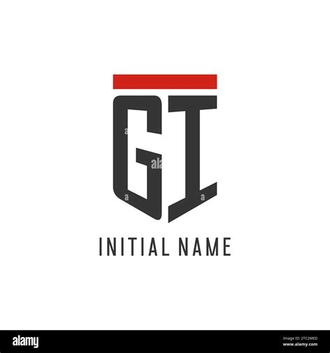 Gi Initial Esport Logo With Simple Shield Design Style Vector Graphic Stock Vector Image And Art
