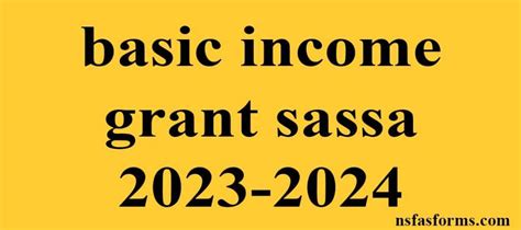 Basic Income Grant Sassa 2023 2024