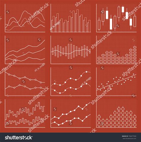 Business Chart Collection Set Graphs Analysis Stock Illustration
