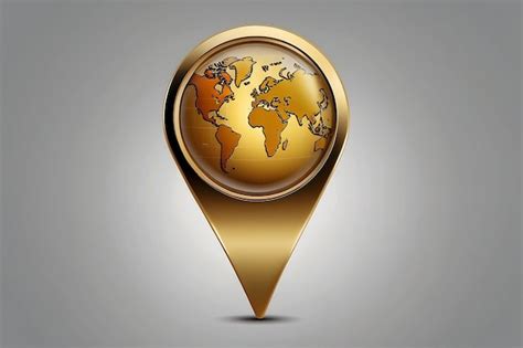 Gold Map Pointer Isolated Premium Ai Generated Image