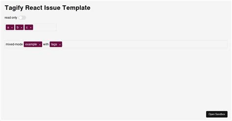 Tagify React18 Bug Codesandbox