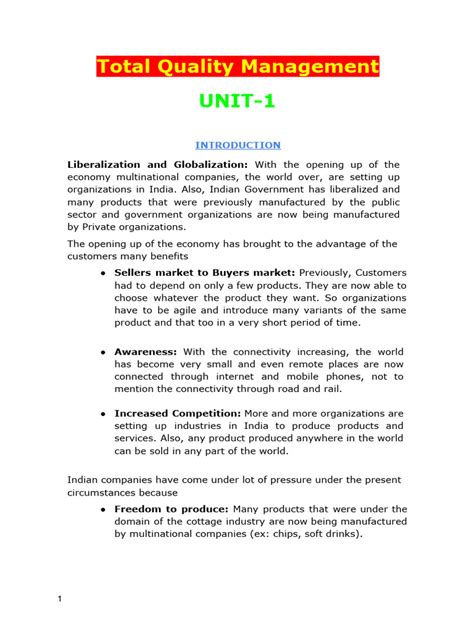 Tqm Unit I Notes Pdf Statistics Sampling Statistics