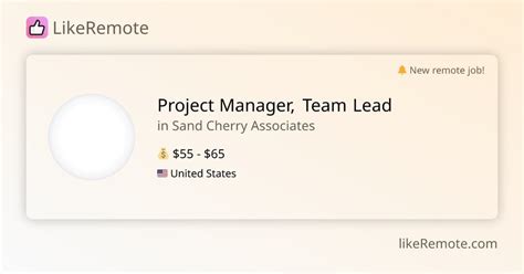 📩 Project Manager Team Lead At 🏢 Sand Cherry Associates Salary 💰55