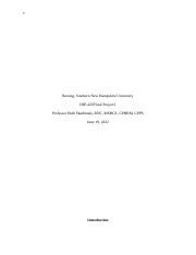 Final Project IHP Docx Nursing Southern New Hampshire University IHP Final Project I