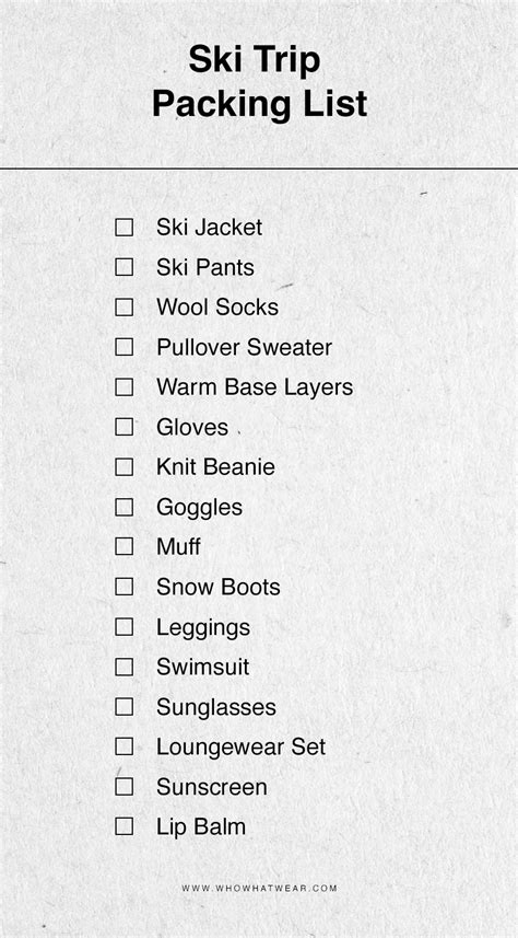The Ultimate Ski Trip Packing List 15 Essentials To Bring Who What Wear