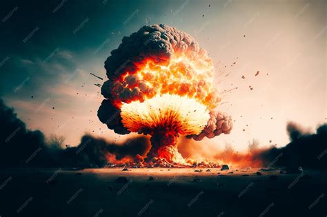 Premium Photo A Photograph Of A Massive Explosion Capturing The Fiery