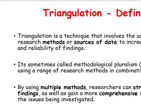 Btec Level 3 Handsc Unit 4 Lesson Resource On Triangulation Question 1 And 4 Teaching Resources