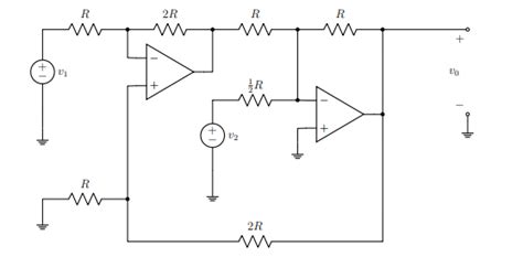 Solved Find The Relationship Between The Inputs V1 And V2