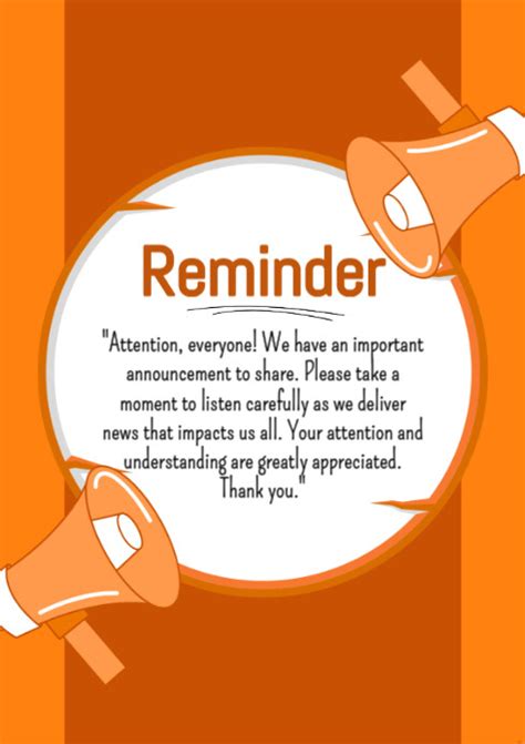 Reminder Template Postermywall