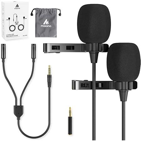 Boya BYM Omnidirectional Lavalier Condenser Microphone With Ft Audio Cable Black Amazon