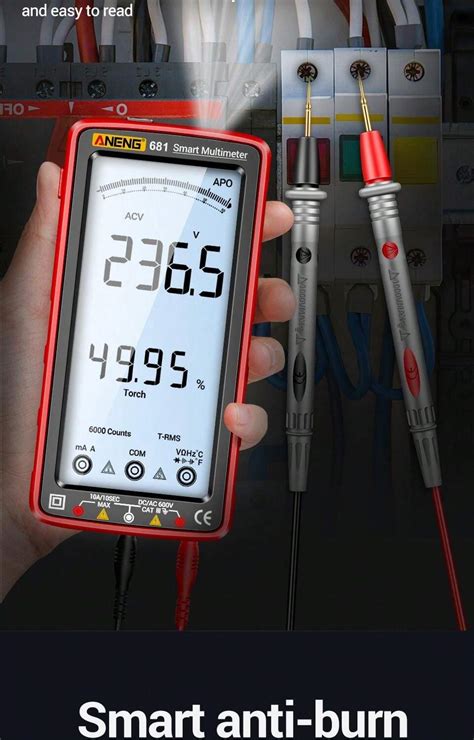 Aneng 681 Multimètre Rechargeable Sans Contact Avec Affichage À