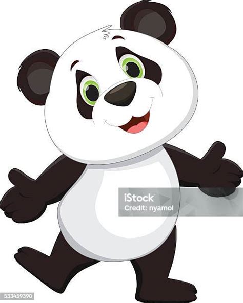 행복함 판다 말풍선이 곰에 대한 스톡 벡터 아트 및 기타 이미지 곰 곰 새끼 귀여운 Istock