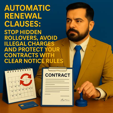 Automatic Renewal Clauses Stop Hidden Rollovers Avoid Illegal Charges