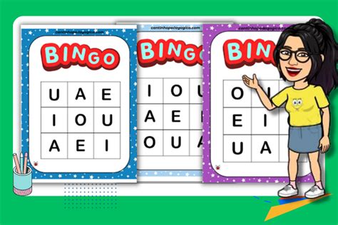 BINGO das vogais letras maiúsculas Cantinho Pedagogico