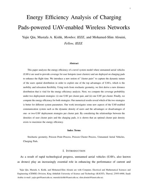 Pdf Energy Efficiency Analysis Of Charging Pads Powered Uav Enabled
