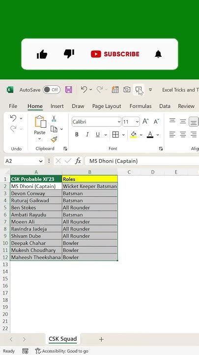 🗣 Speak Cells Tool In Excel To Convert Text To Speech Excelshorts
