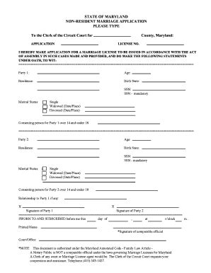 Fillable Online Courts State Md State Of Maryland Non Resident Maryland Courts Courts