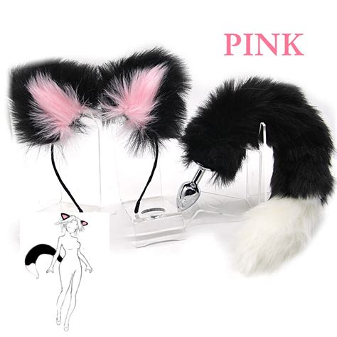 Plug Anal Cat Tail Butt Plug Tail Cute Soft Cat Ears Headband Anal Plug