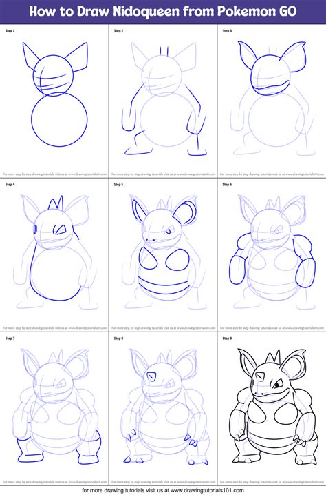 How To Draw Nidoqueen From Pokemon GO Pokemon GO Step By Step
