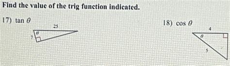 Answered Find The Value Of The Trig Function Indicated 17 Tan 7 S 18
