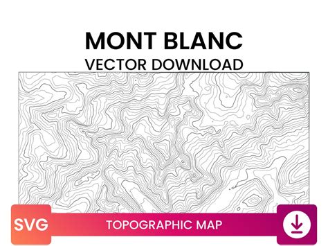 Topographic Map Of Mont Blanc Contour Line Map Multi Layer SVG File