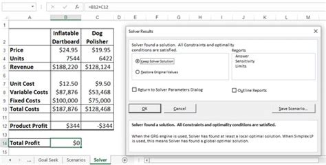 Excel Solver Optimizing Results Adding Constraints And Saving