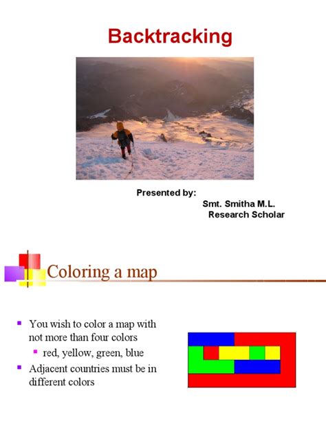 Backtracking Presented By Smt Smitha Ml Research Scholar Pdf Time Complexity