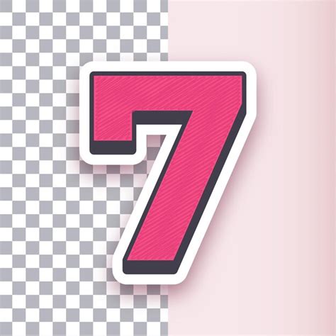 Premium Vector Versatile Red Sticker Vector Number 7 Icon Design With