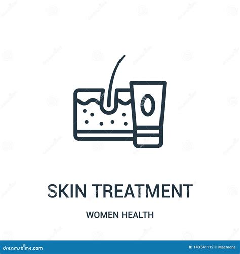 皮肤治疗从妇女健康汇集的象传染媒介 稀薄的线皮肤治疗概述象传染媒介例证 向量例证 插画 包括有 线性 关心 143541112