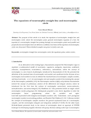 Fillable Online The Equations Of Neutrosophic Straight Line And Neutrosophic Circle Fax Email
