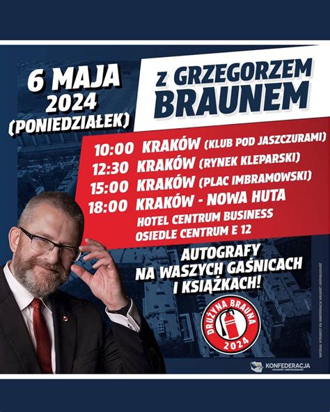 Grzegorz Braun w PONIEDZIAŁEK w Krakowie Konfederacja