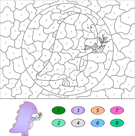 Colore Dal Gioco Educativo Di Numero Per I Bambini Motociclo Del