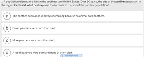 Solved 1 A Population Of Panthers Lives In The Southeastern United