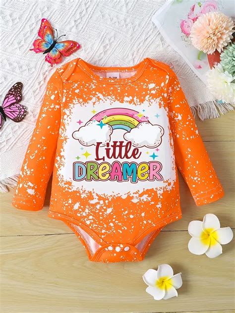 Little Dreamer Print Girls Long Sleeve Loose Comfy Onesie Temu United