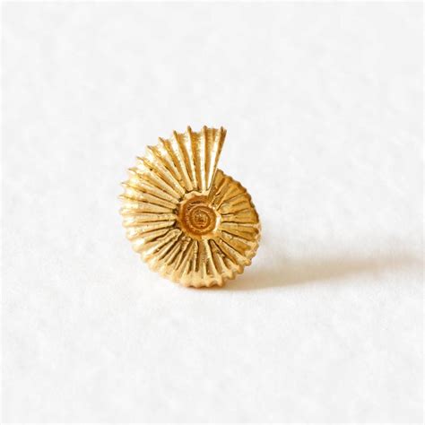 Ammonite Tie Pin Lapel Pin Silver Gold Ammonite Lapel Pin Shell Lapel