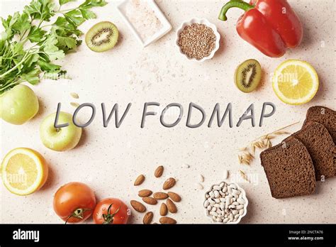 Low Fodmap Concept With Text In Center Low Diet Fruitsvegetables