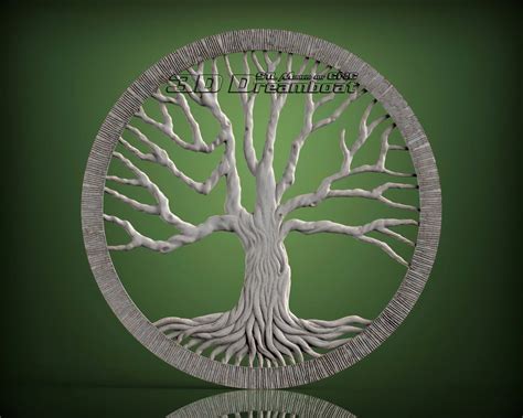 Tree Of Life D STL Model For CNC Router Artcam Vetric Engraver