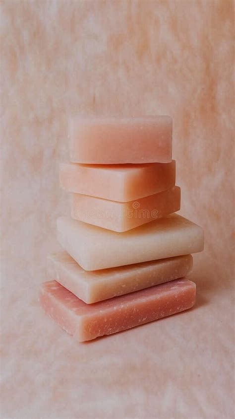 A Stack Of Five Different Colored Bars Of Soap Generative AI Stock