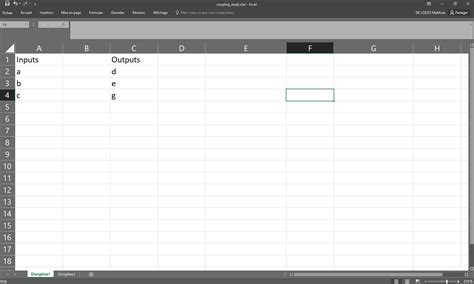 Generate An N From An Excel Description Of The Coupling Problem
