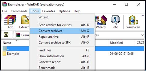 Convert RAR To ZIP Files Using WinRAR