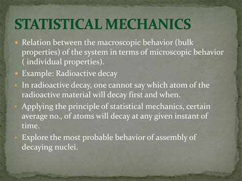 Classical Statistics And Quantum Statistics Ppt Chemistry Science